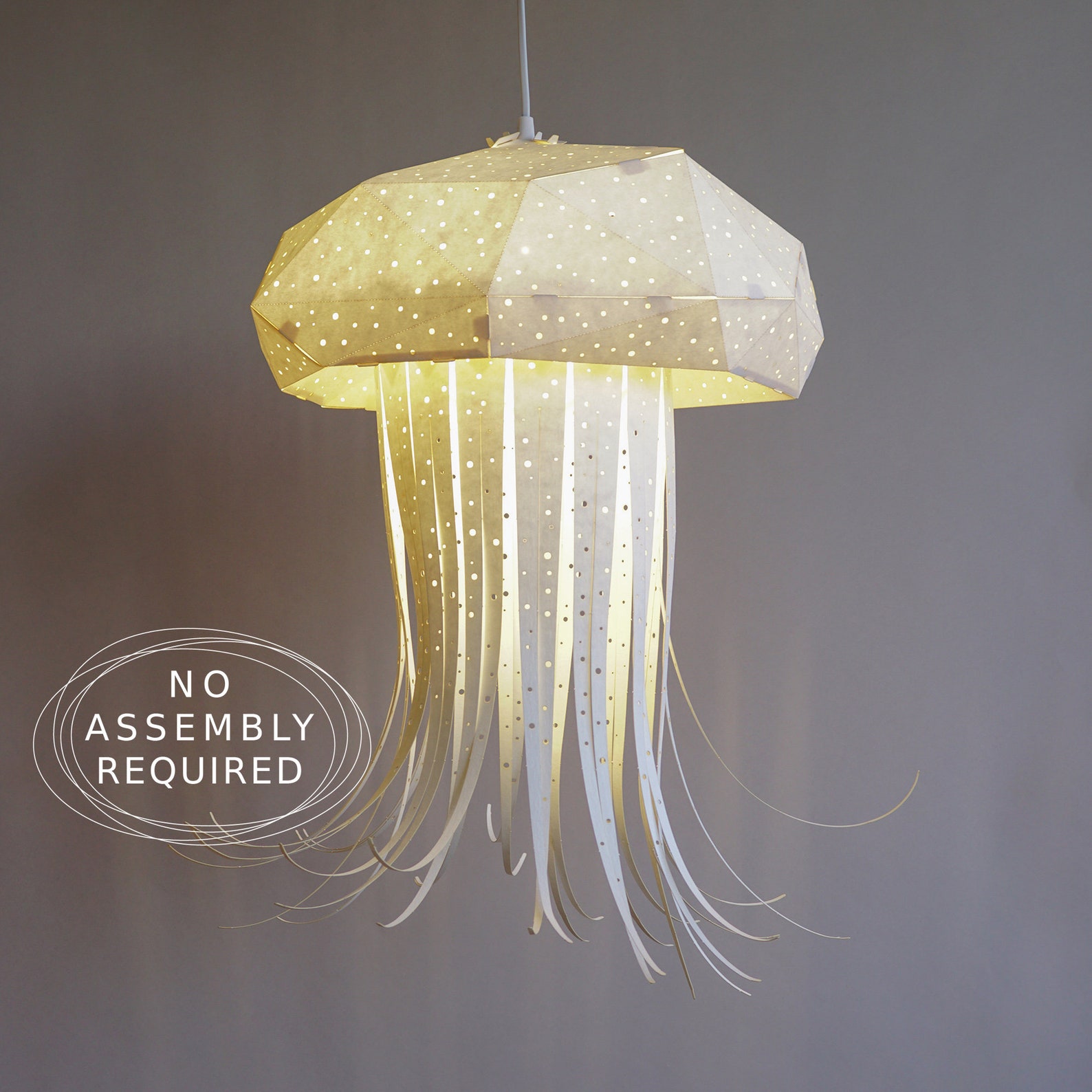 Medusa Decor, Jellyfish Lamp, Hanging Lamp, Paper Lamp, Ocean Nursery ...