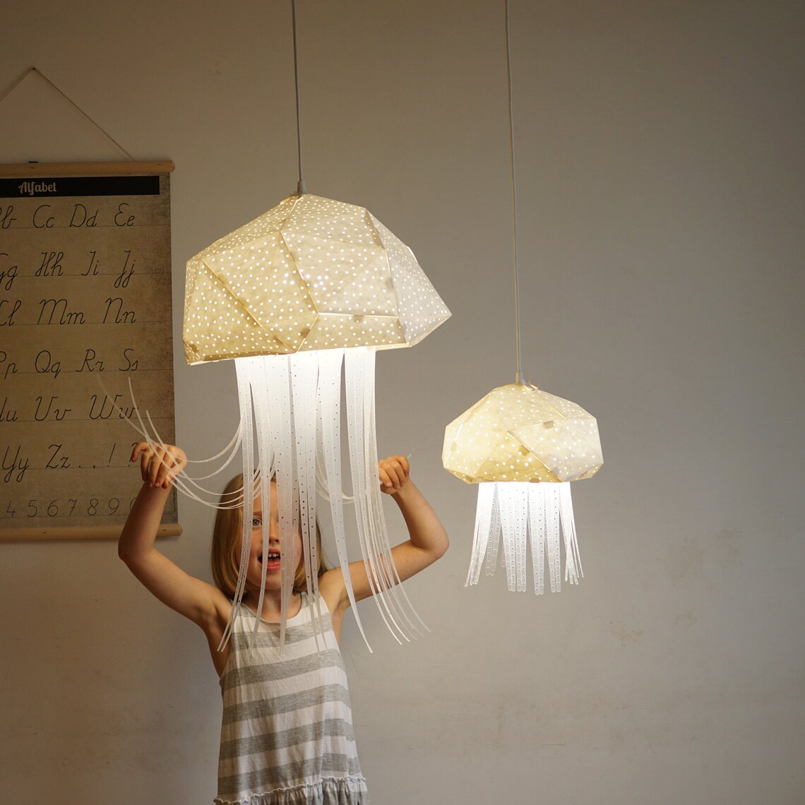 Medusa Origami Chandelier Nursery Lamp Origami Lighting - Etsy