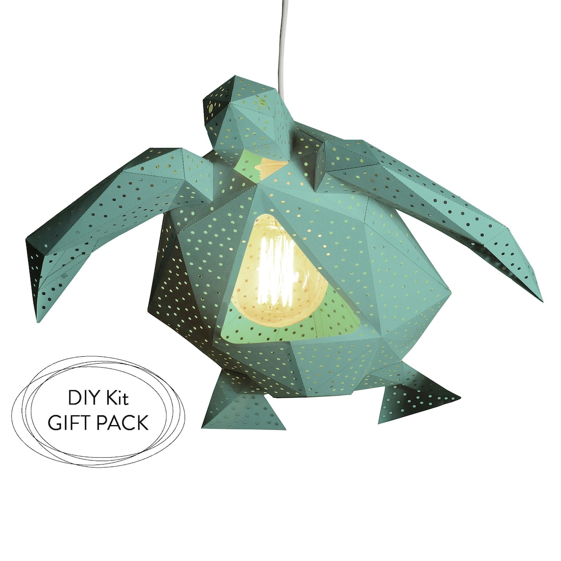 Sea Turtle Paper Lamp Shade, Natural Lamps, Geometric Lamp, Origami ...