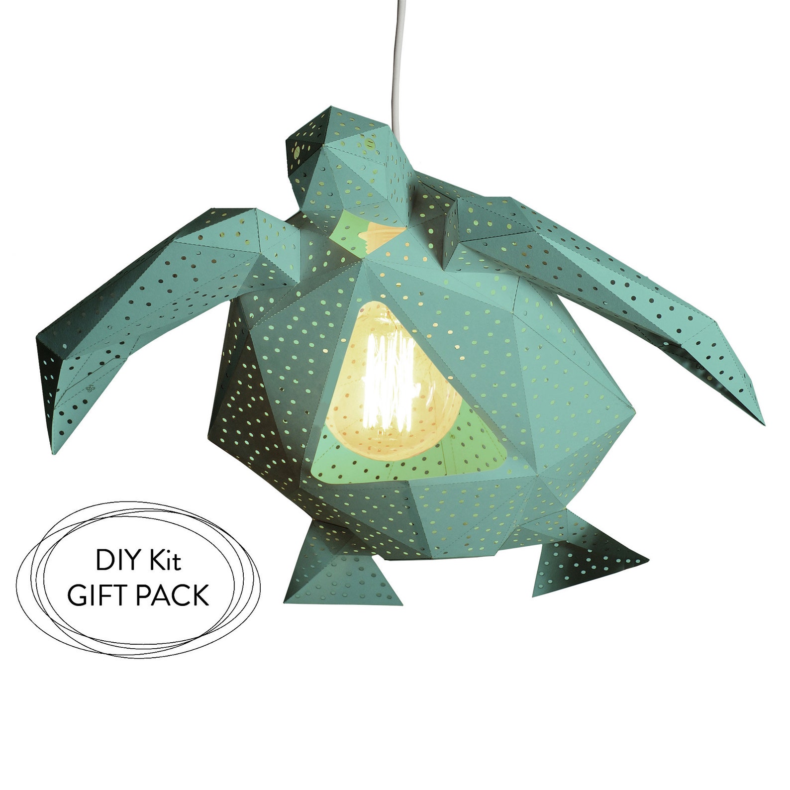 Sea Turtle Paper Lamp Shade Natural Lamps Geometric Lamp - Etsy