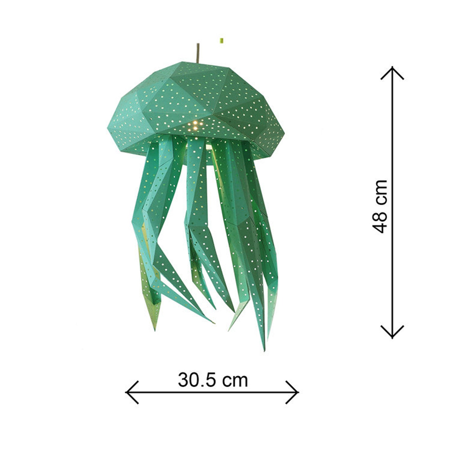Jellyfish 3dpapercraft, Paper Lamp Shade, Hanging Lampshades ...