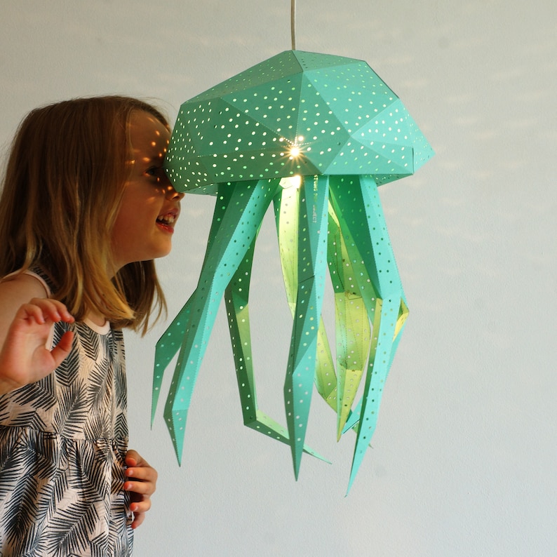 Jellyfish 3dpapercraft, Paper Lamp Shade, Hanging Lampshades ...