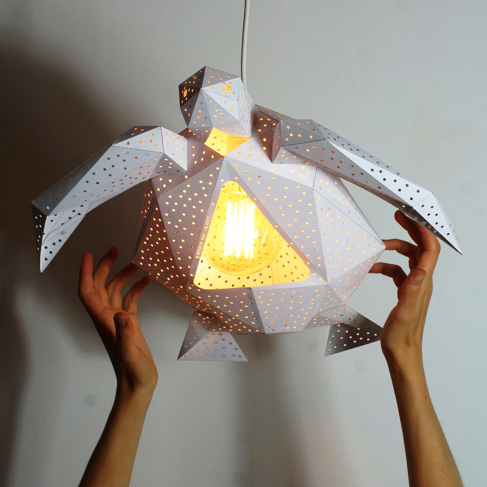 Paper Lantern Sea Turtle Geometric Lamp | Origami Lampshade Pendant ...