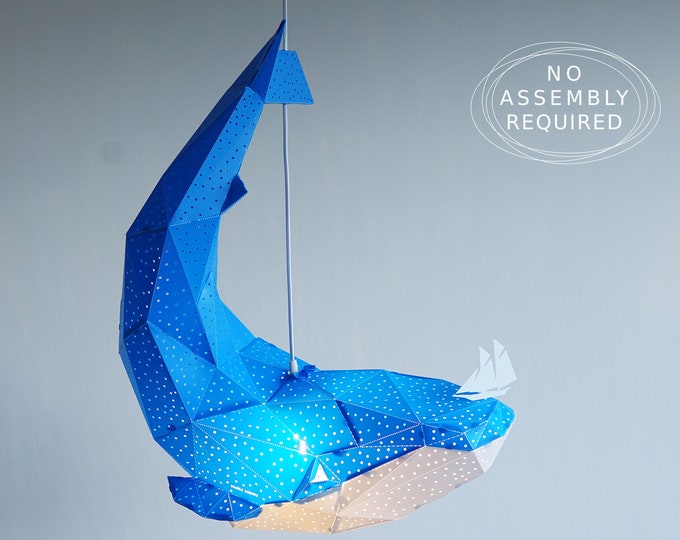 Whale Light, Whale Lamp, Nursery Lamp, Origami Lamp, Geometric ...