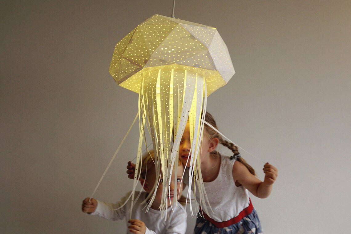 Medusa Origami Lamp Bedroom Origami Lamp Nursery Lamp - Etsy