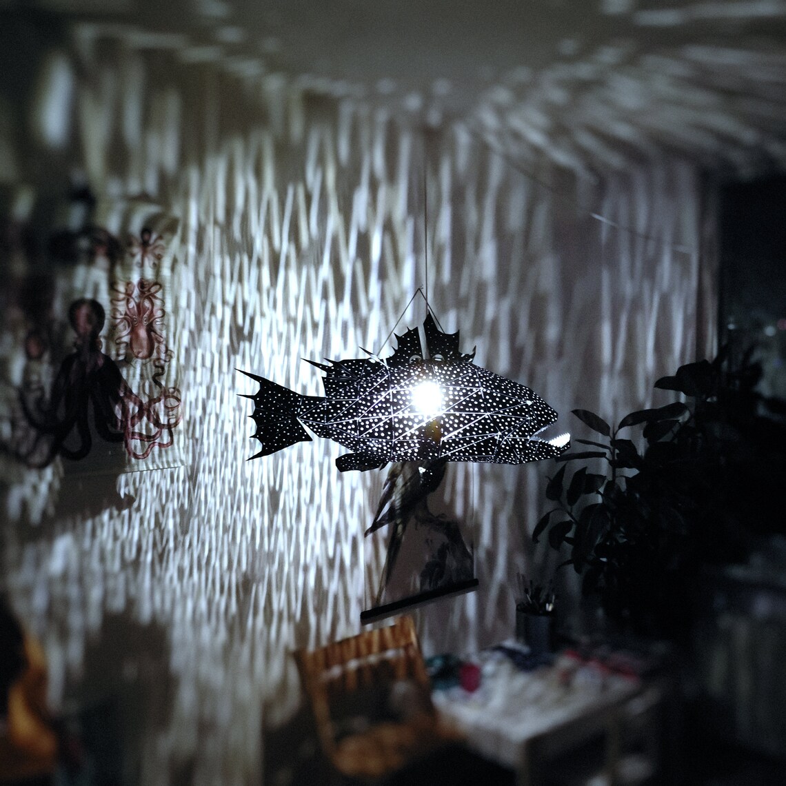 Lapu Lapu Black Light, Nursery Lamp, Origami Lighting, Gifts Animal ...