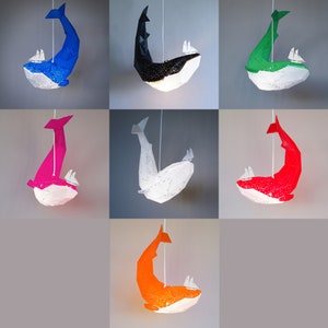 Baby Whale Light, Whale Lamp, Nursery Lamp, Origami Lamp, Geometric ...
