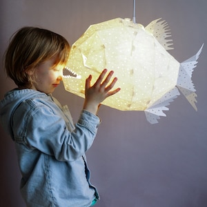Glowfish Lamp, Nursery Lamp, Kids' Room, Origami Light, Gifts Animal ...