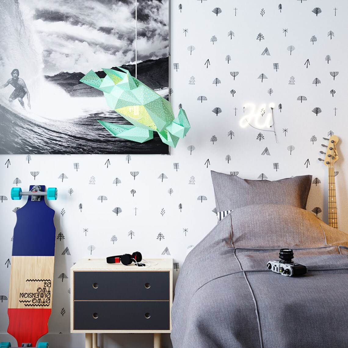 Sea Turtle Paper Lamp Shade Natural Lamps Geometric Lamp - Etsy