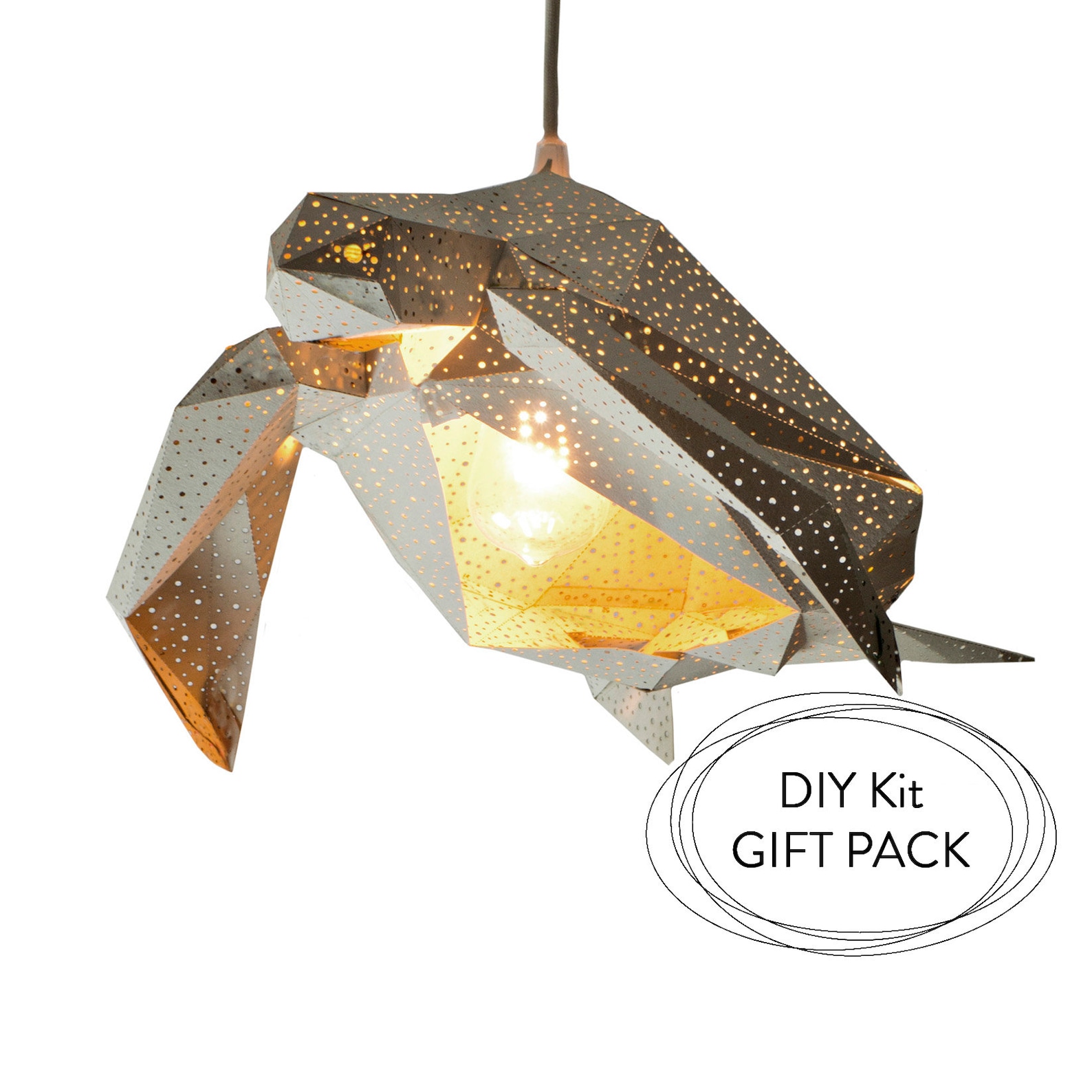Sea Turtle Paper Lantern, Geometric Lamp, Modern Pendant Light, Origami ...
