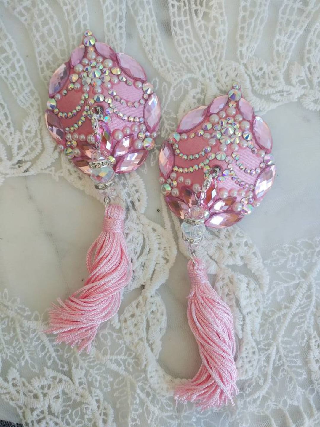 The Pink Queen Burlesque Pasties Nipple Tassels Nippies by D. Lovely ...