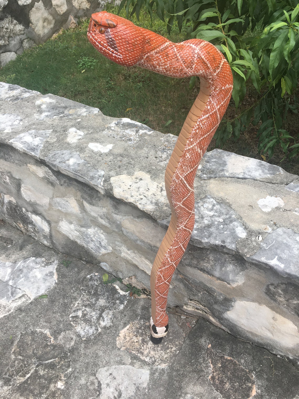 Red Diamondback Rattlesnake Hand Carved Walking Cane. Made of - Etsy