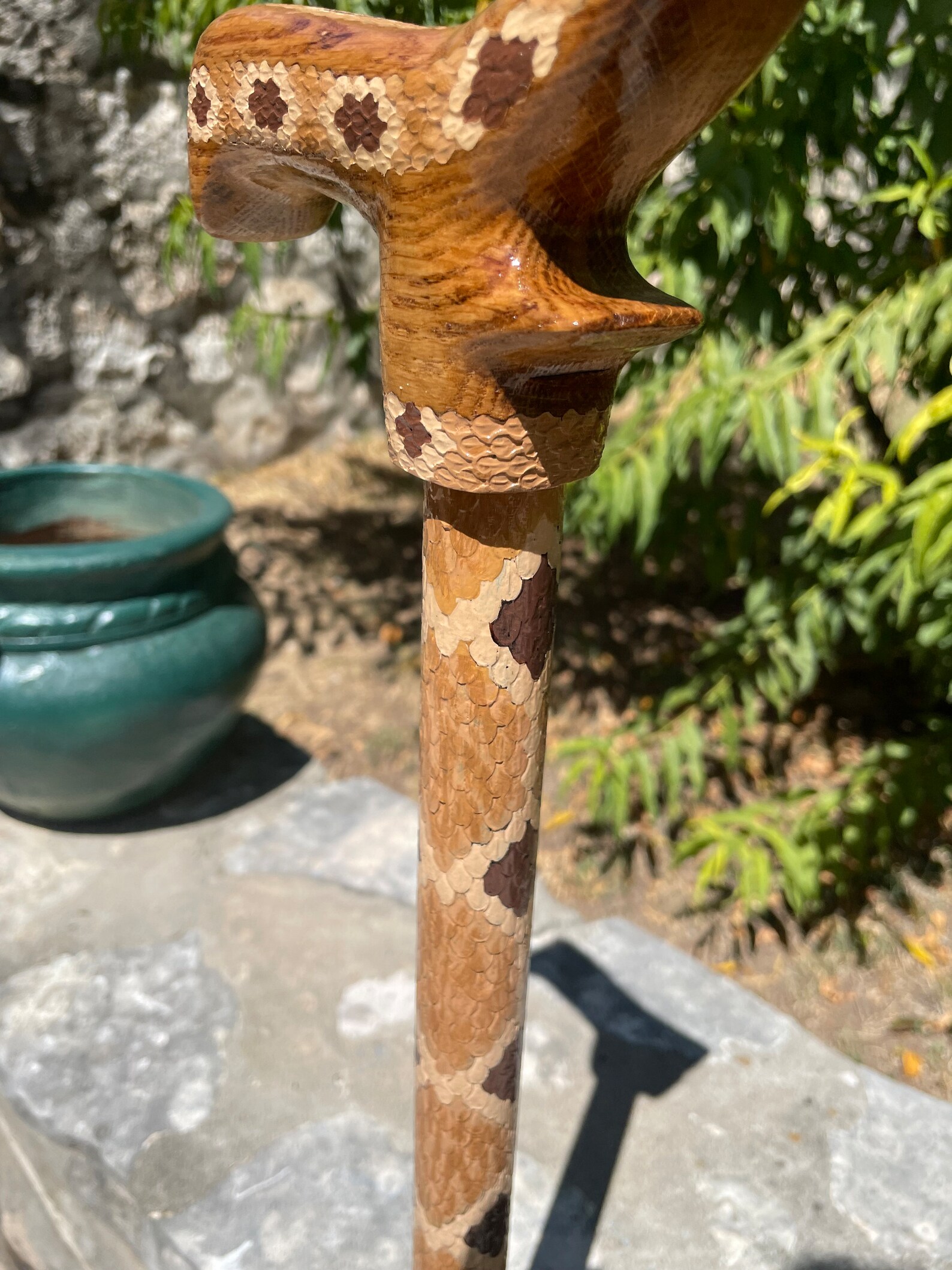 Walking Cane, Snake Skin Walking Cane, Walking Stick, Hand Carved ...