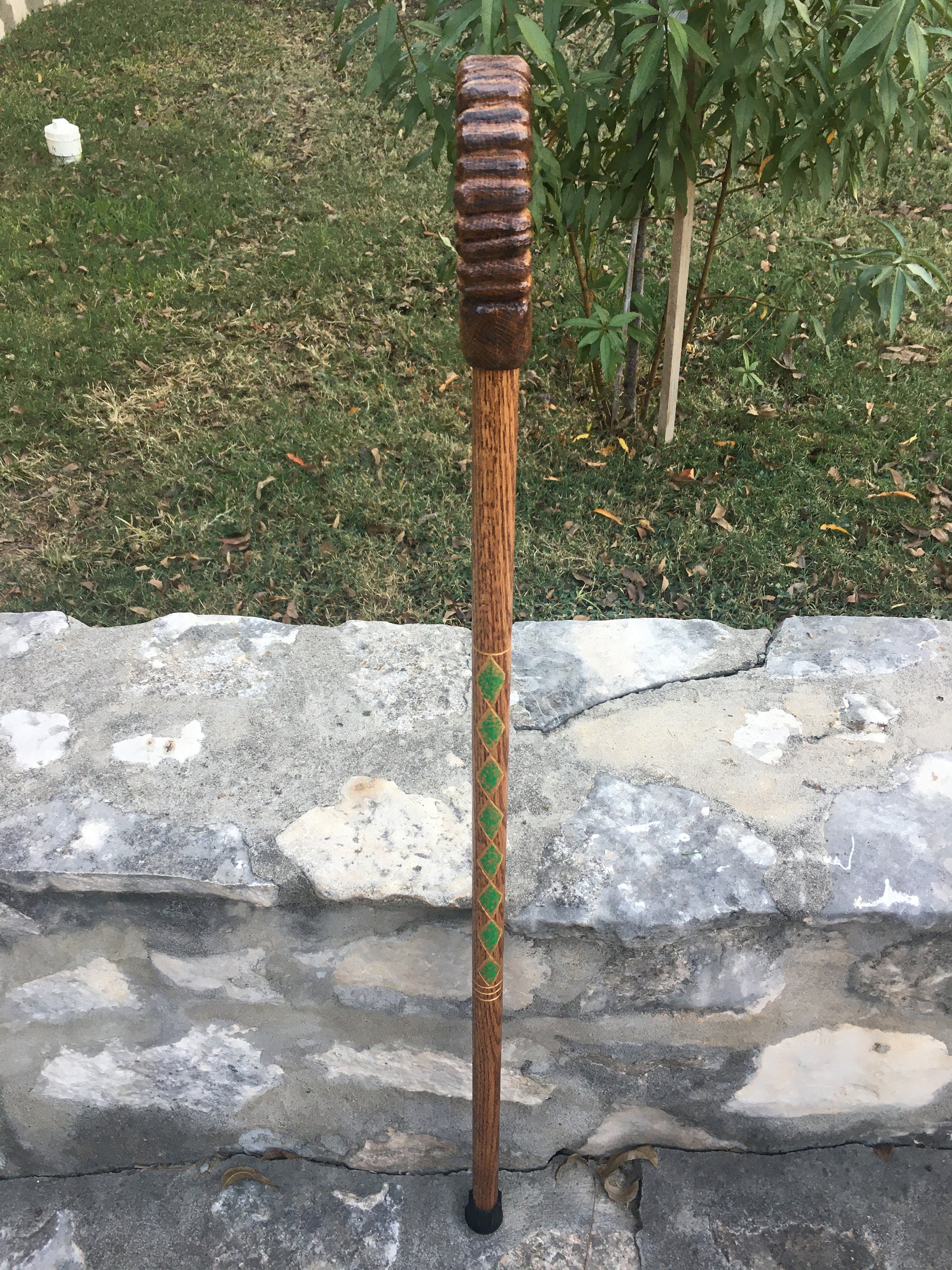 Ram Horn Walking Cane Made of Oak Wood, Hand Carved Cane Ready to Be ...