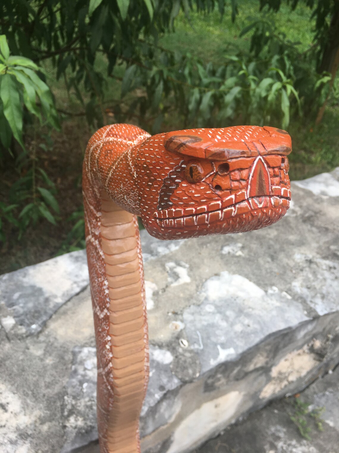 Red Diamondback Rattlesnake Hand Carved Walking Cane. Made of - Etsy