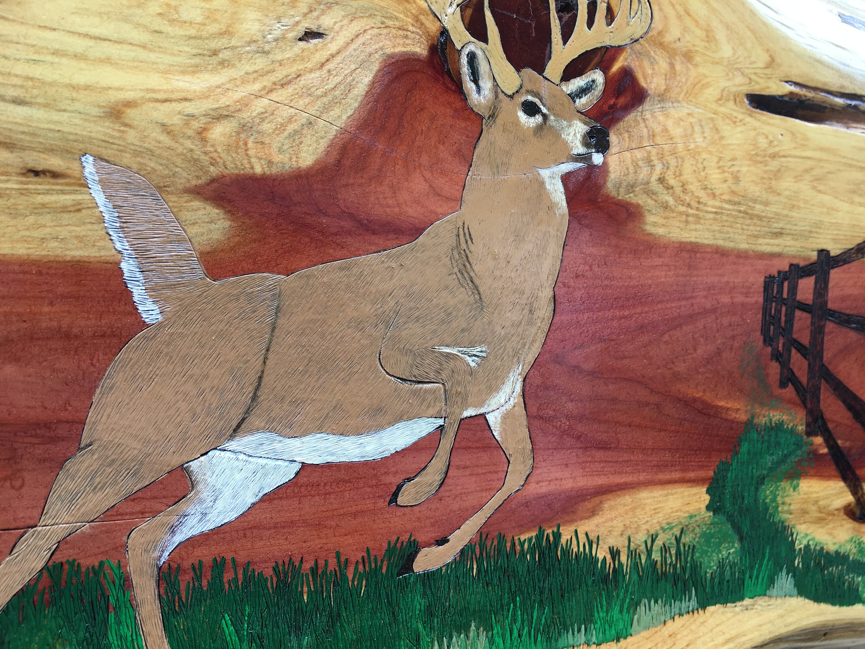 Live Edge Wall Art That is a Combination of Art and Pyrography, an Art ...