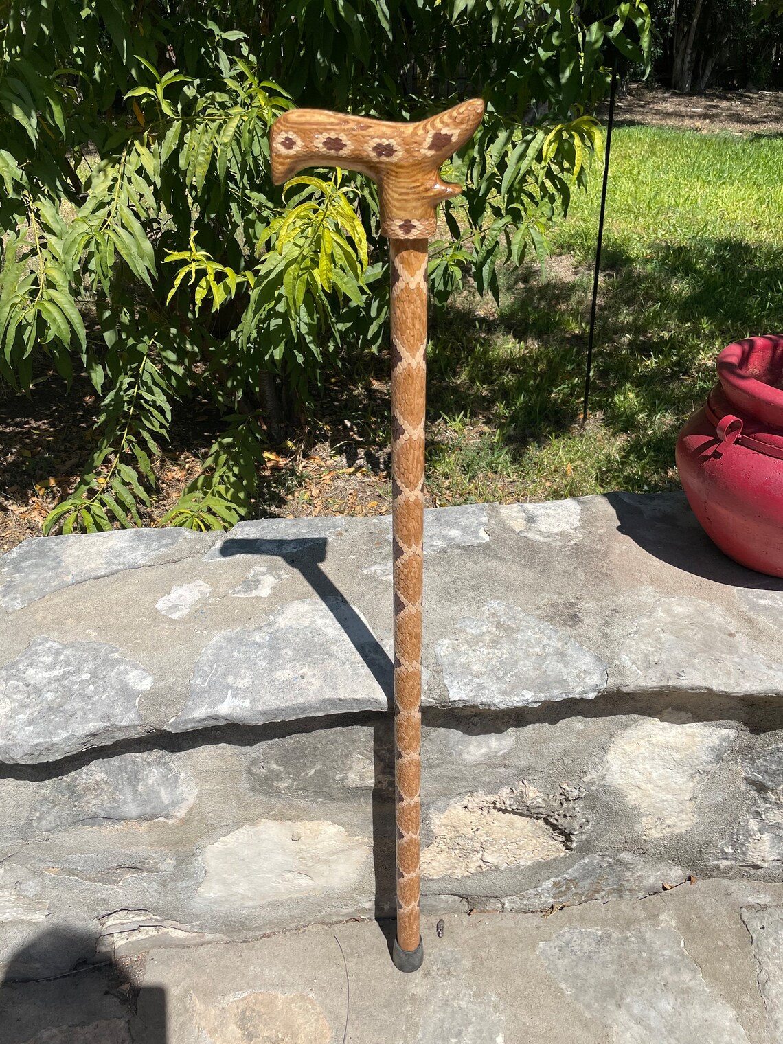 Walking Cane, Snake Skin Walking Cane, Walking Stick, Hand Carved ...
