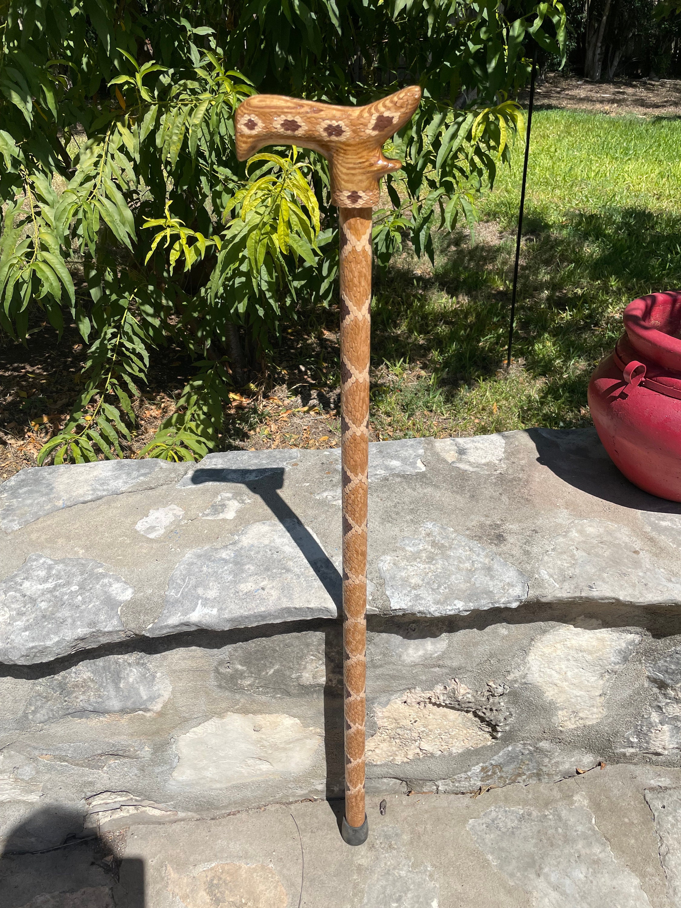 Walking Cane, Snake Skin Walking Cane, Walking Stick, Hand Carved ...