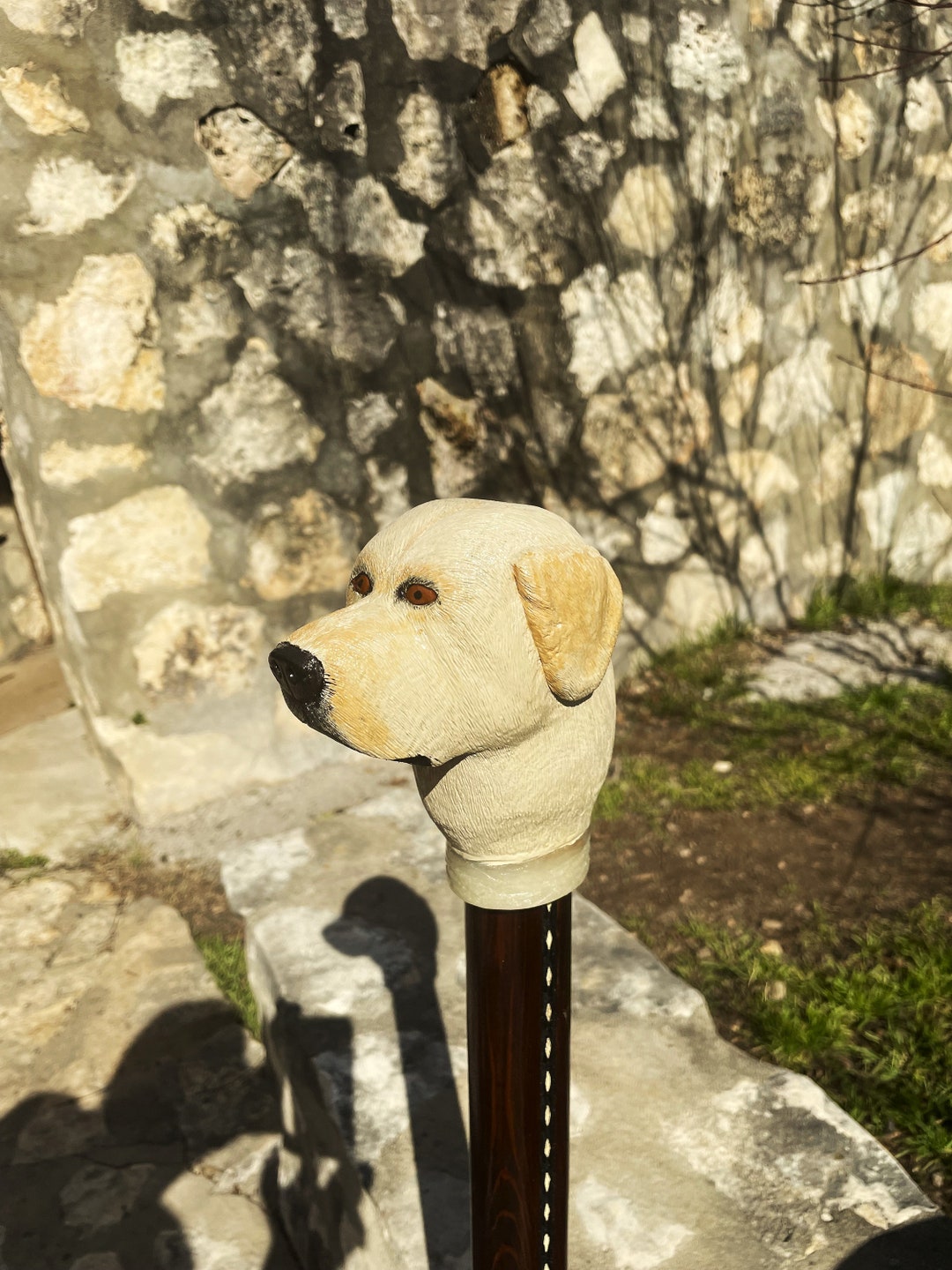 Walking Cane, Walking Stick, Hand Carved Labrador Walking Cane,walking ...