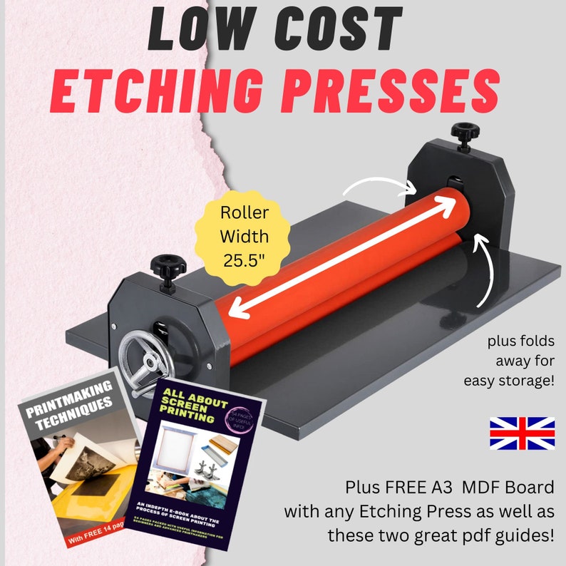 25.5"/65cm Pro Etching Press, Linocut Press, Collograph, Intaglio ...