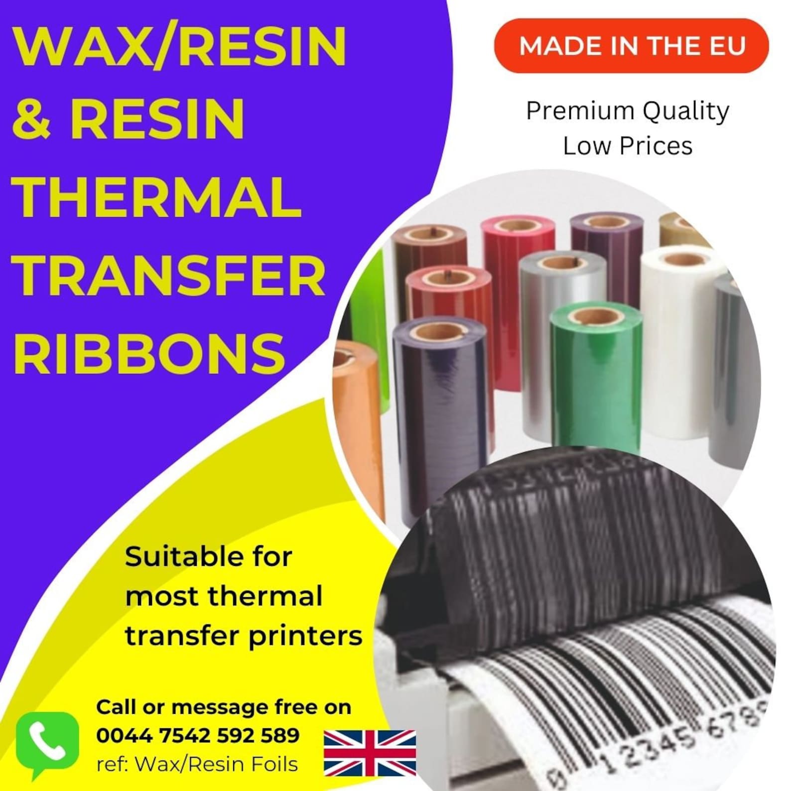 ZX-40 Ribbon Printing Foils - UK Supplier for Foils to Print Your Own ...
