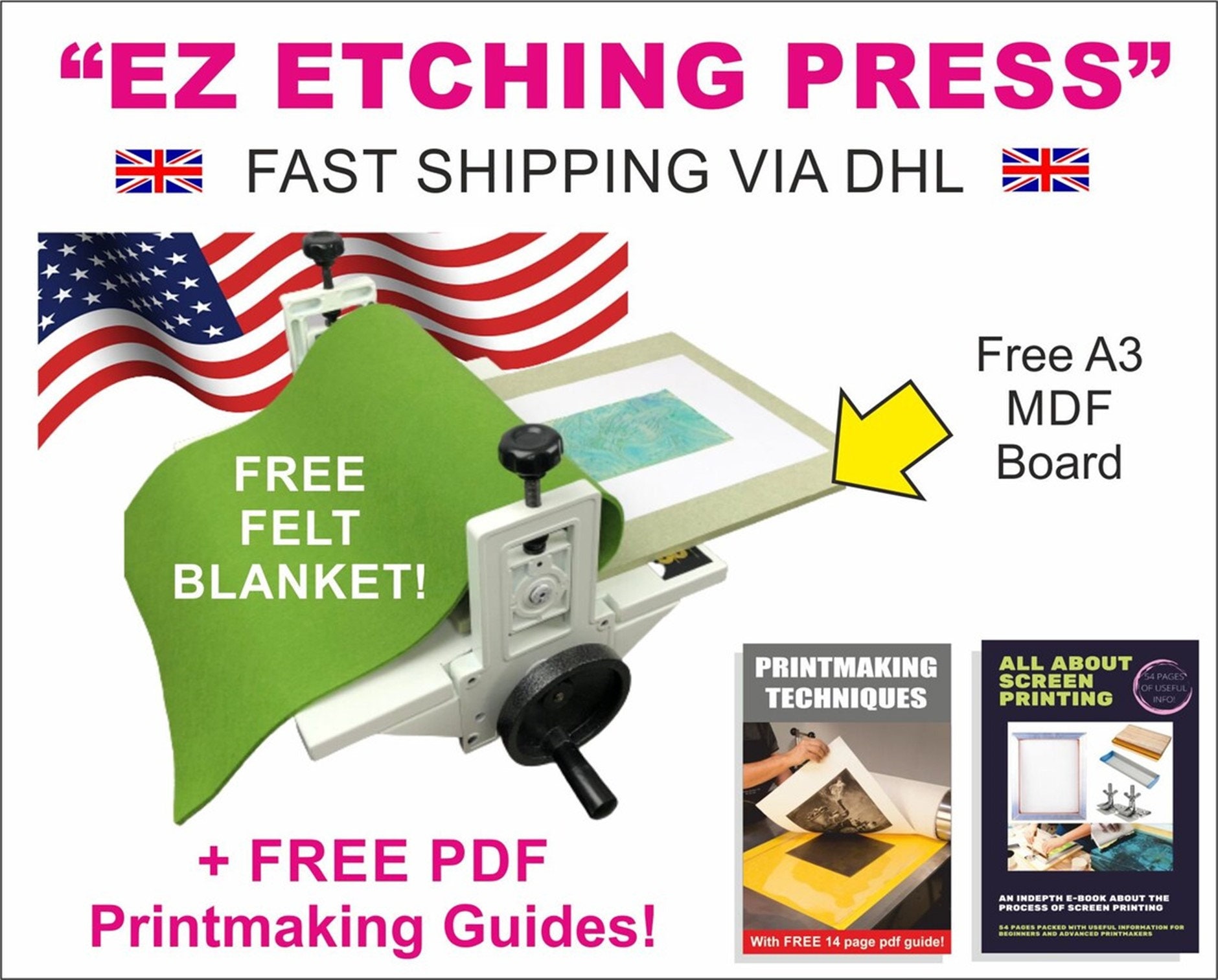 Intaglio Etching Press, Lino Cut Press, Collograph, Intaglio ...