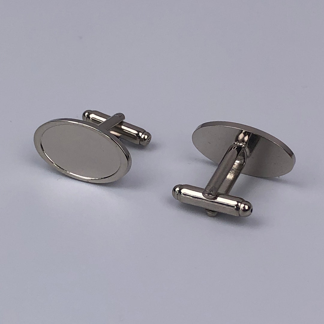 1 Pair of Cufflink Blanks. Brand New. Ideal for Doming, Crafts Etc ...