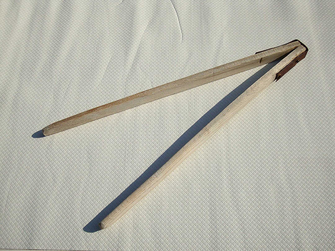 Vintage Wood Washing Tongs Wooden Clothes Pincers Primitive Laundry ...
