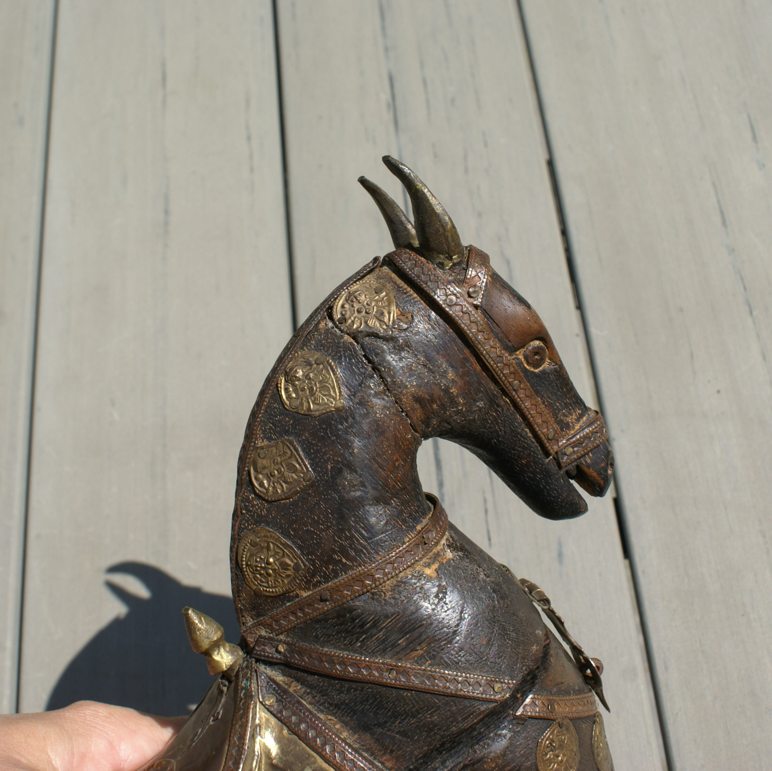 Antique Wooden Horse on Wheels Tika Box Vintage Horse Shaped Storage ...