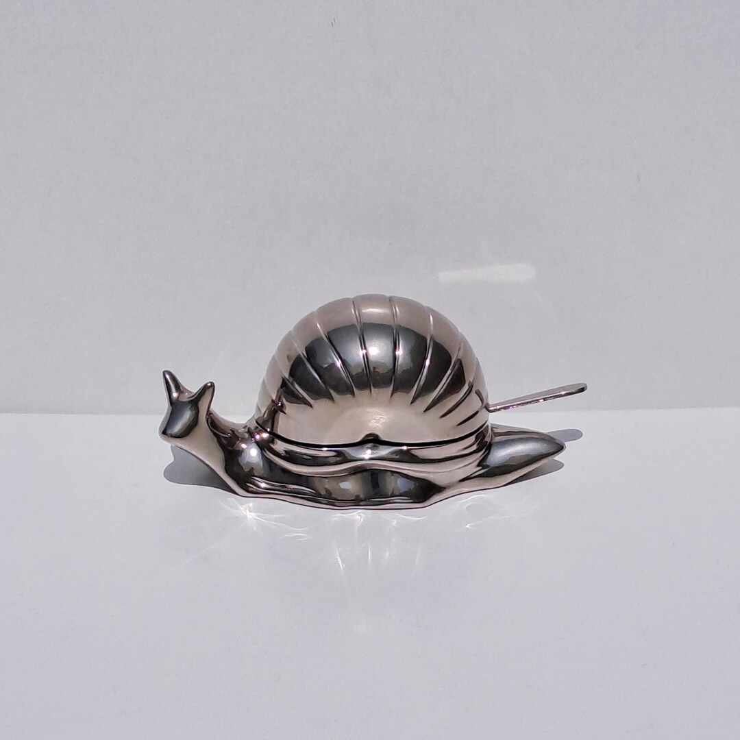 Vintage Silver Plated Snail Butter Dish With Knife: Three-piece Serving ...