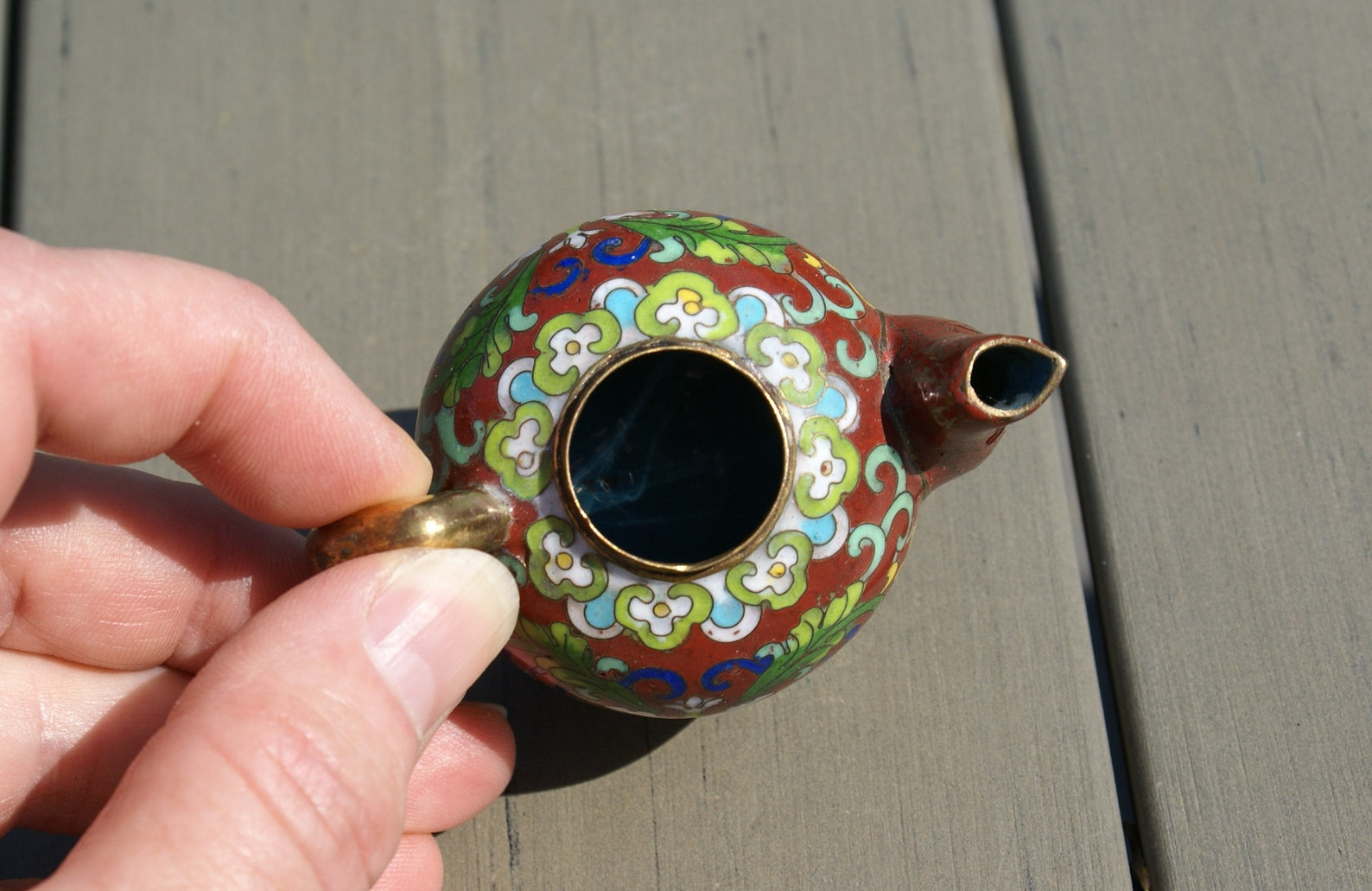 Miniature Cloisonné Teapot Vintage Chinese Mini Teapot Tiny Ornate Tea ...