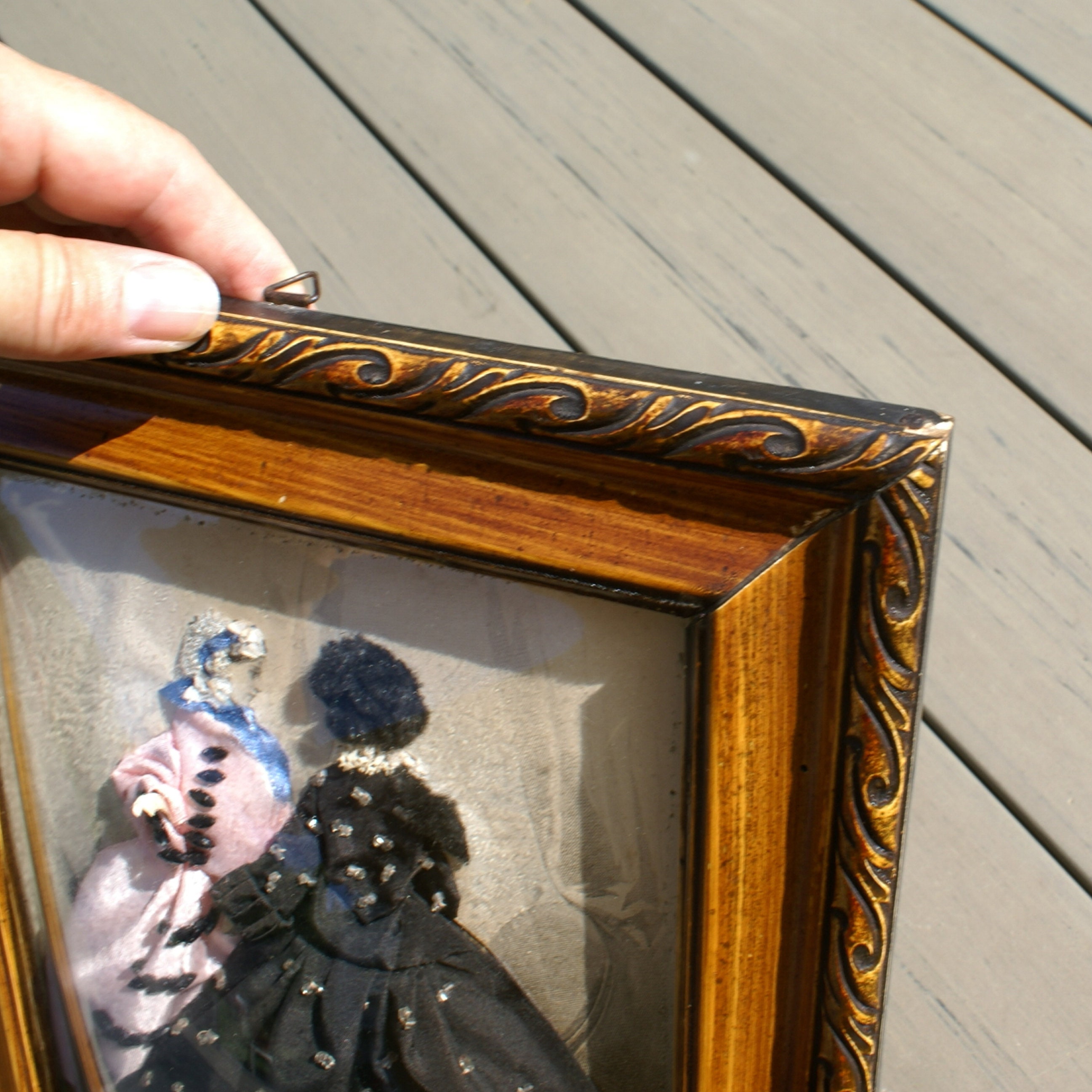 French Vintage Shadow Box 3D Ladies in Dresses Belle époque Antique Les ...