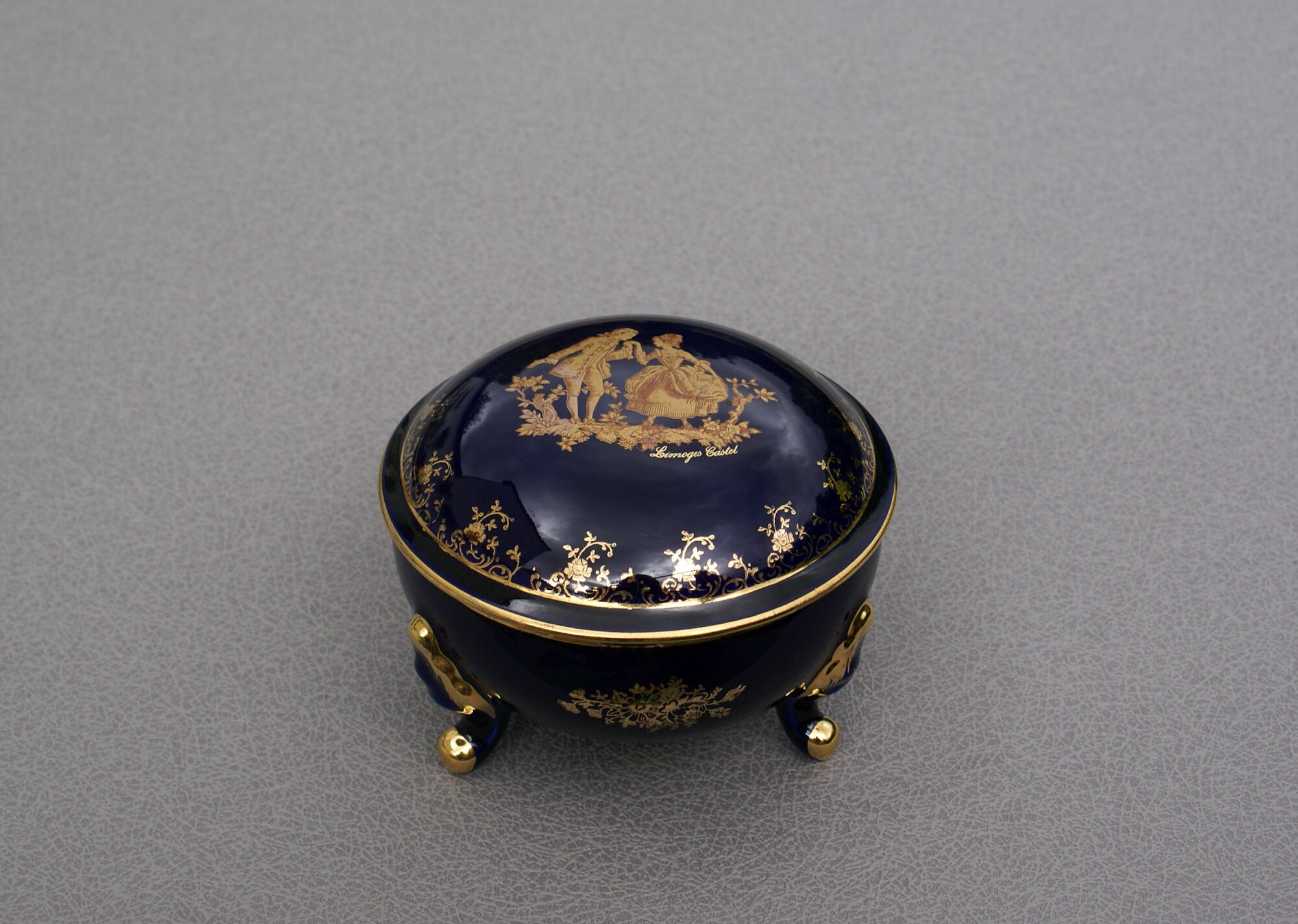 Cobalt Blue Limoges Box With Lid Vintage Limoges Castel 22 K - Etsy