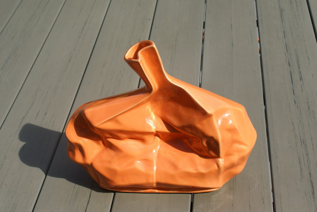 Crumple Effect Vase Kare Design Vintage Ceramic Vase Crumpled Art ...