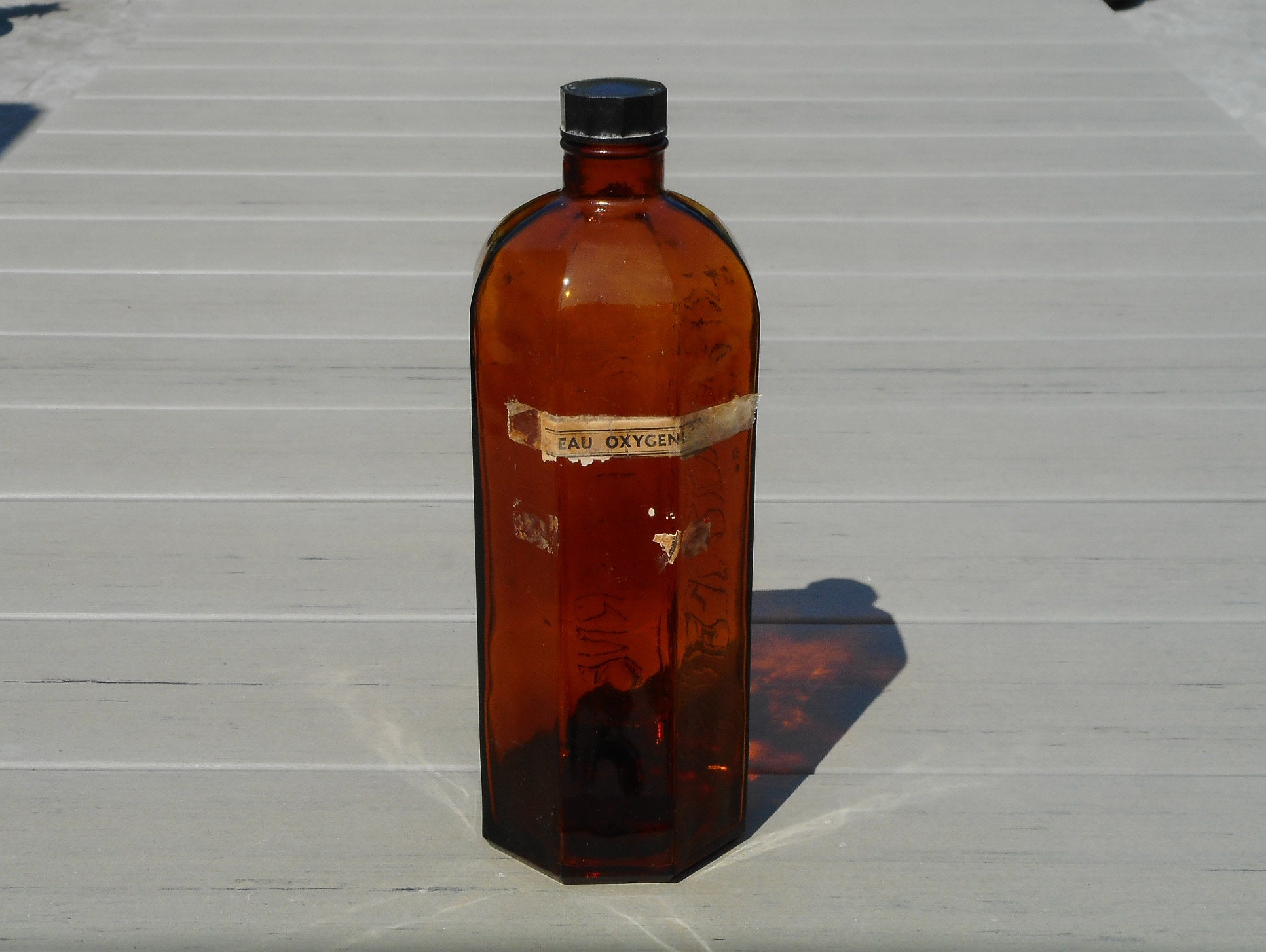 Vintage Amber Glass Apothecary Bottle Original Vintage Pharmacy Jar ...