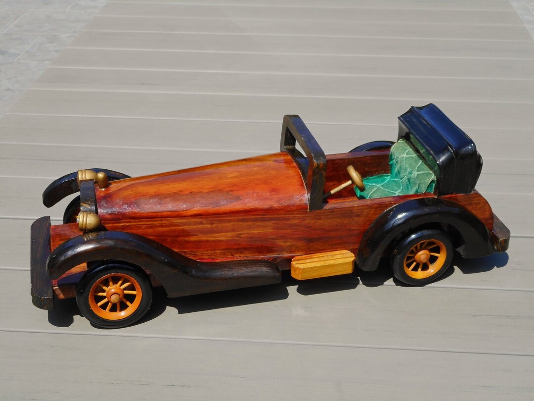 Large Wood Car Model Vintage Automobile Old Vehicle Retro Auto Classic ...