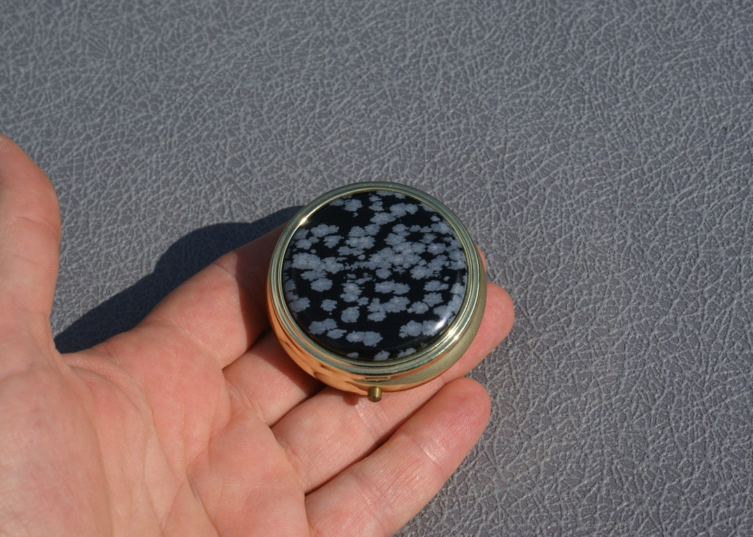 Small Round Pill Box Vintage Pill Container Pocket Pill Case Medicine ...