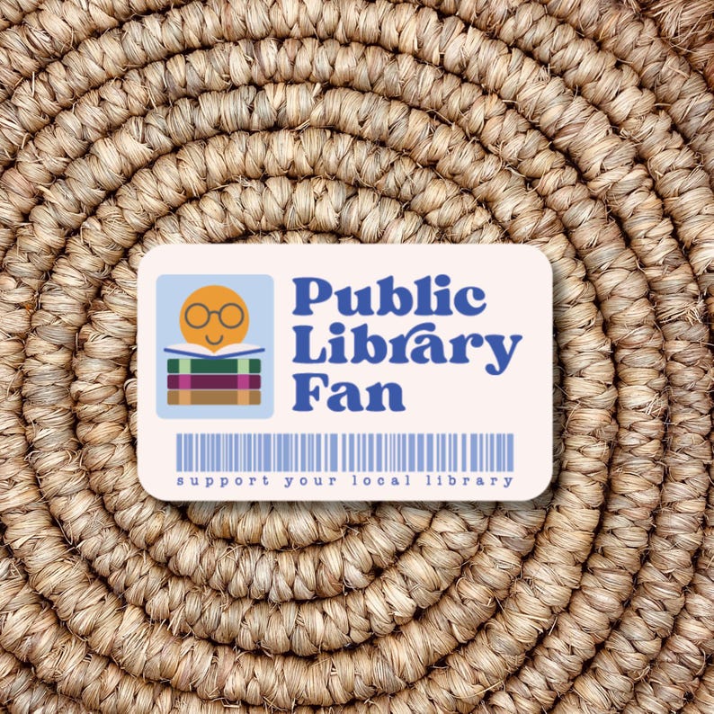 Public Library Fan Waterproof Sticker / Pretend Library Card / Support ...