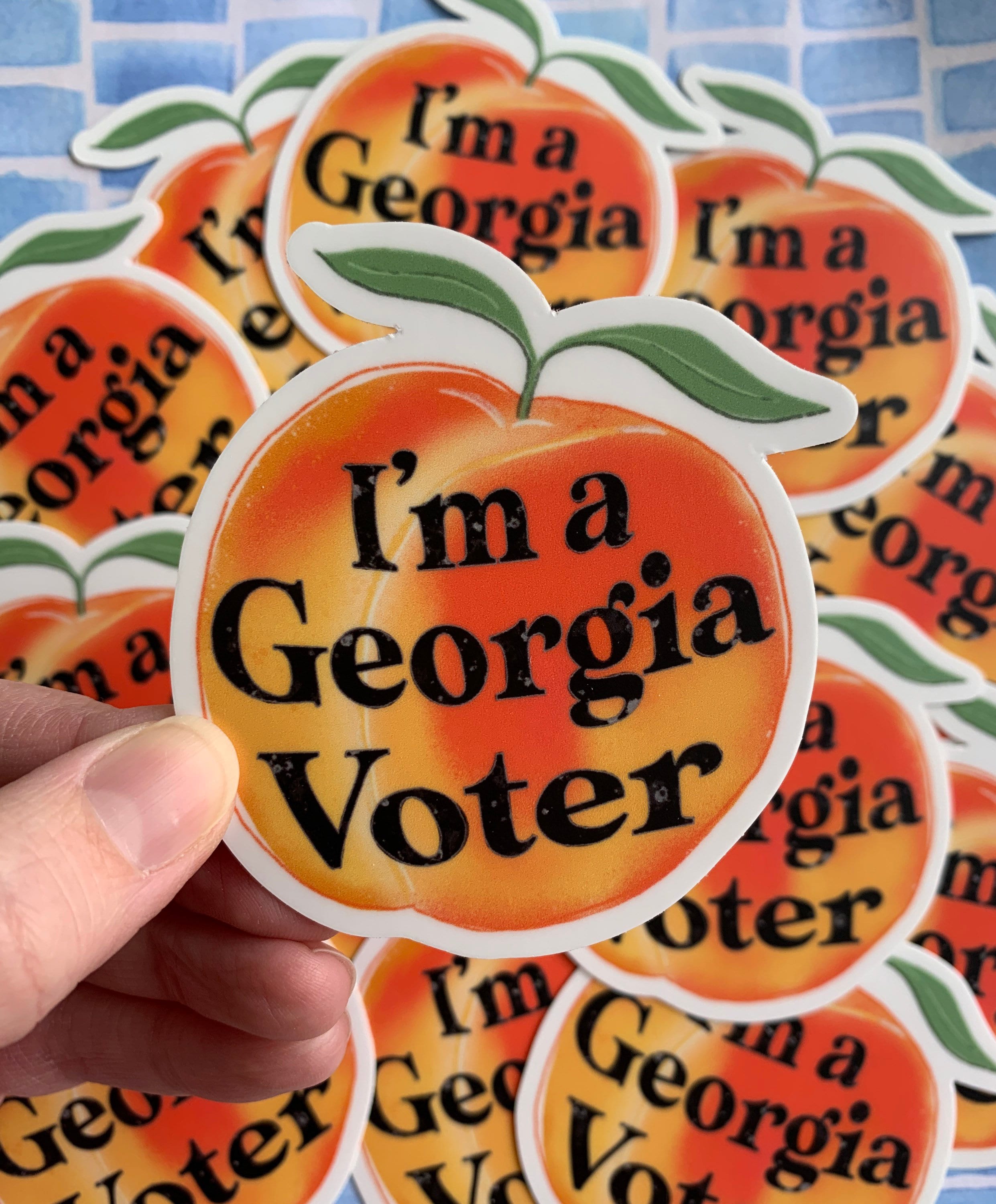 Im a Georgia Voter Peach Waterproof Sticker - Etsy