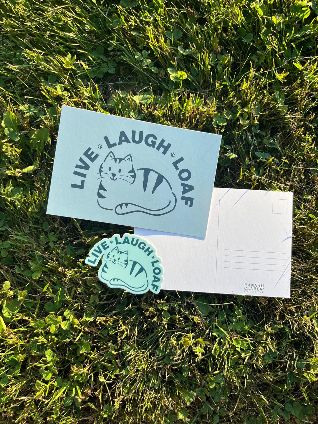 Live Laugh Loaf Cat Postcard / Cat Lover Postcard Gift / Funny Cat Gift ...