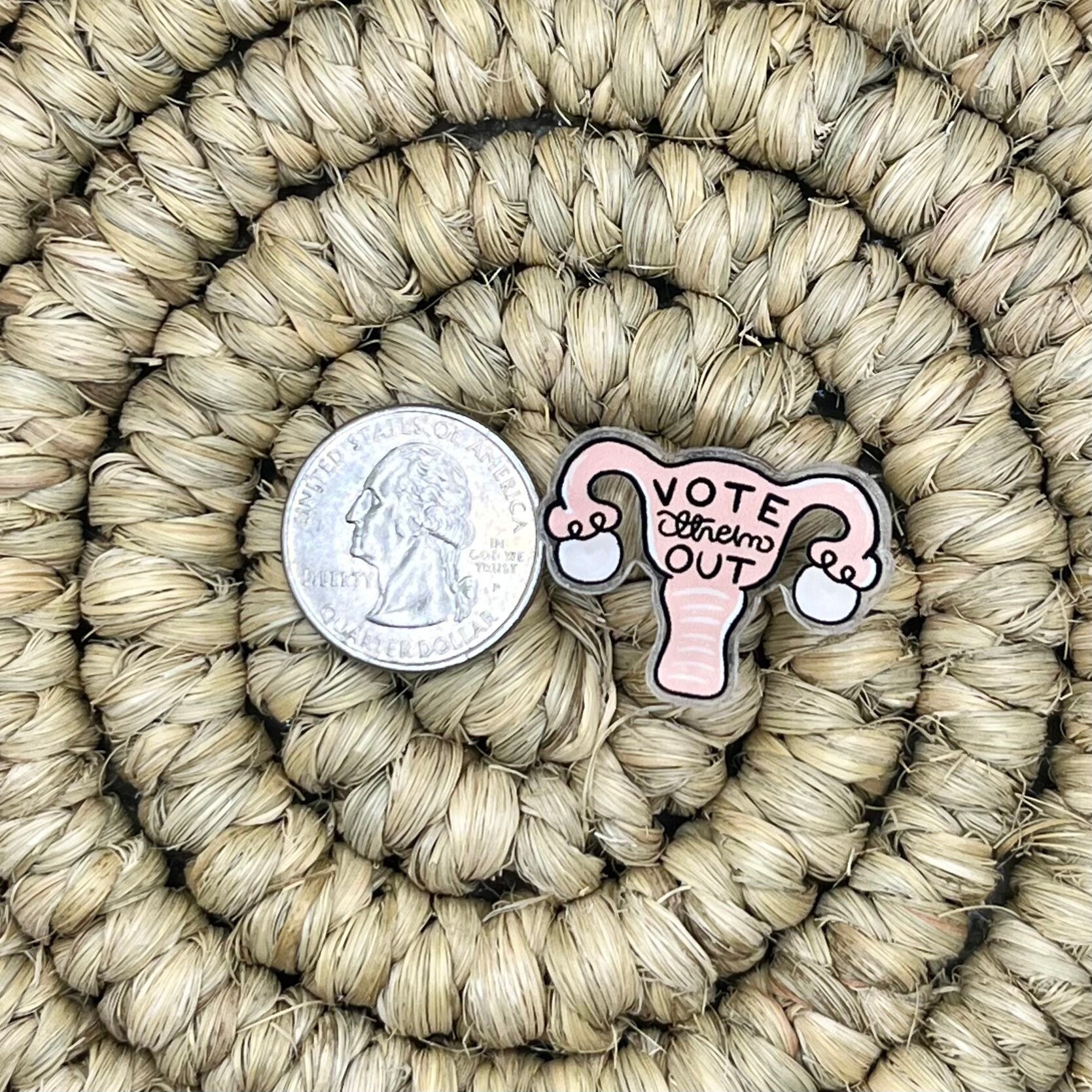 Vote Them Out Abortion Rights Acrylic Pin Uterus Womens Rights Human ...
