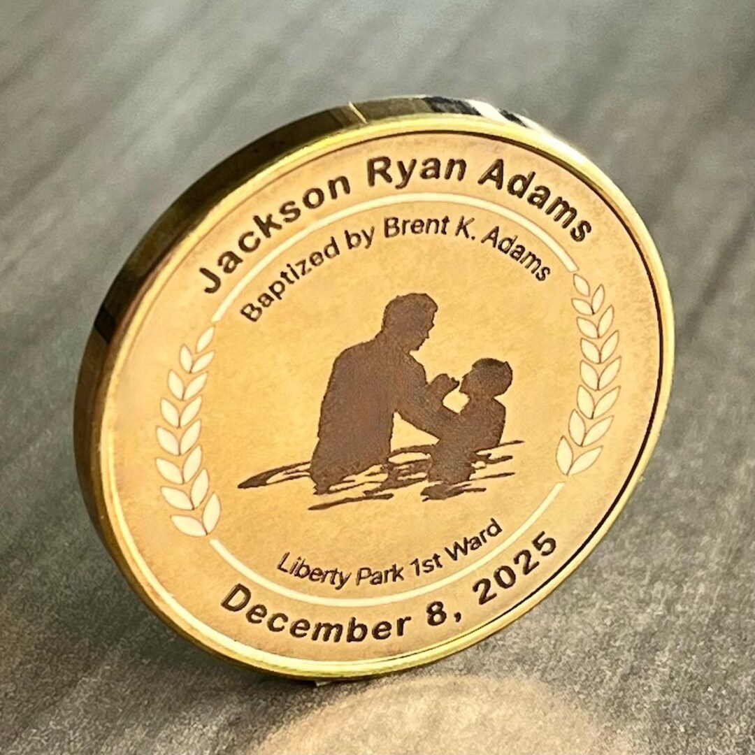 LDS Baptism Coin: for 8 Year Olds, Custom Engraved With Your Message ...