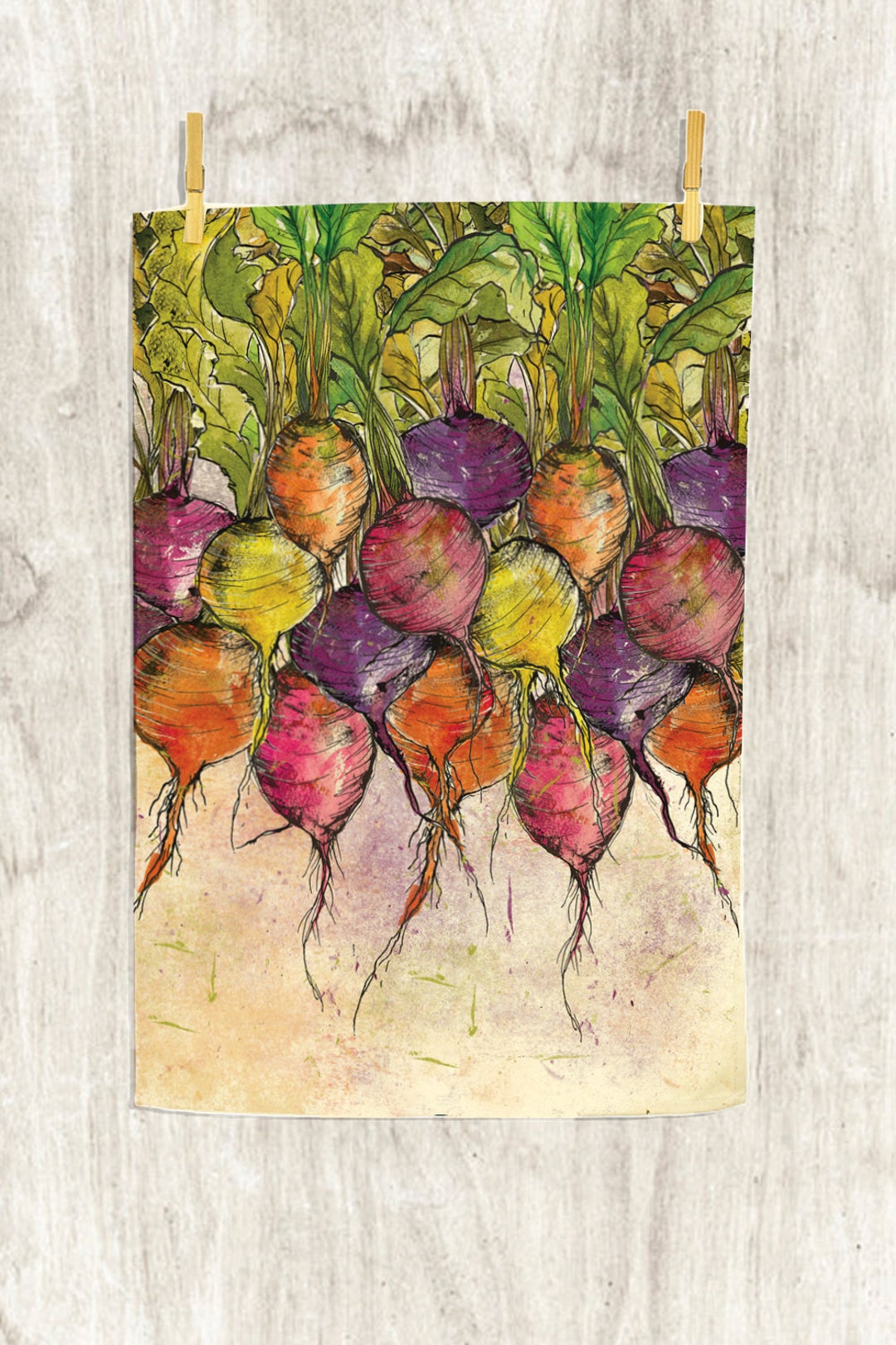 Radish Tea Towel - Etsy UK