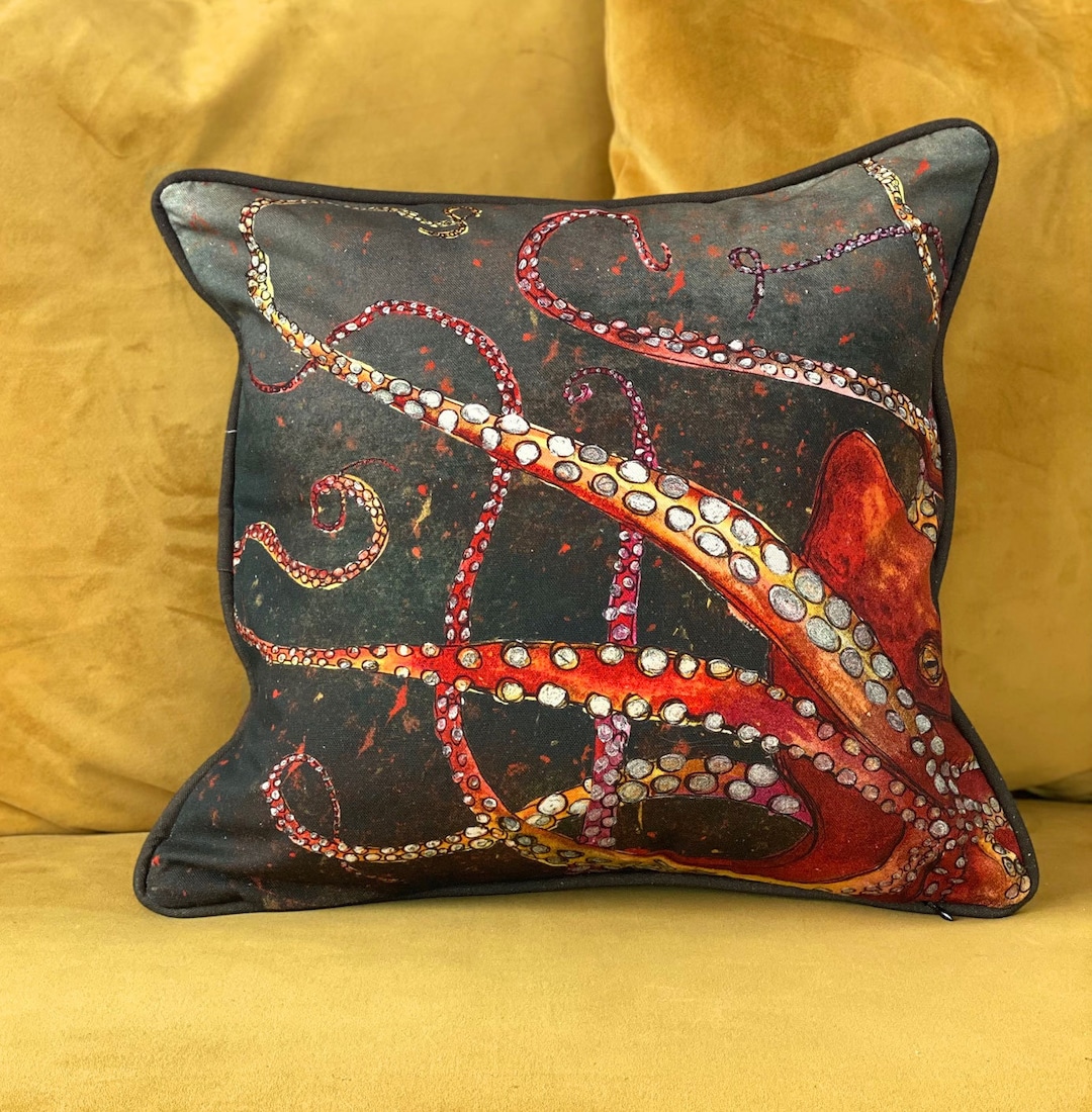 Red Octopus Cushion Cover (CU0031) - Etsy