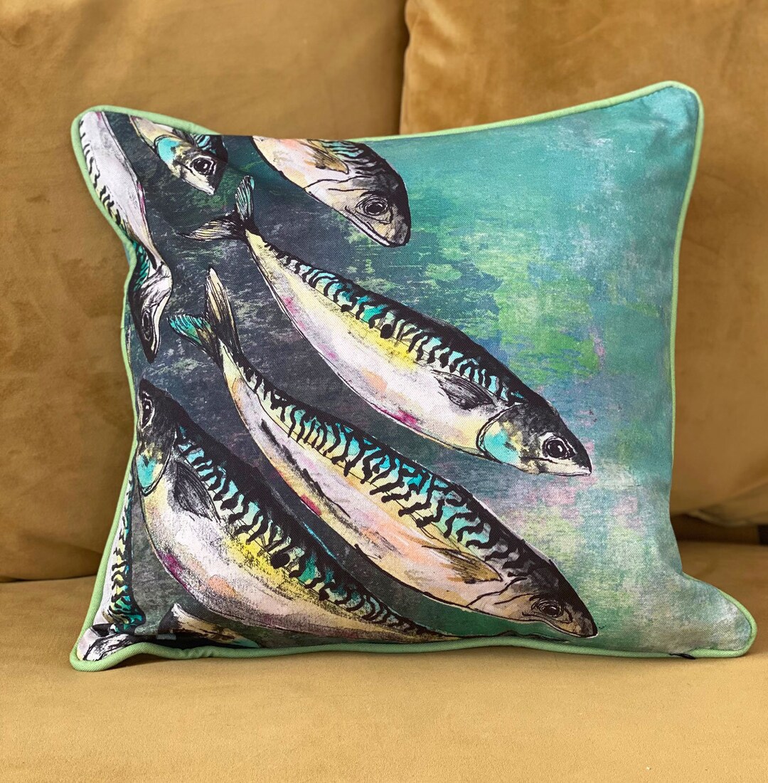 Mackerel Cushion Cover - Etsy UK