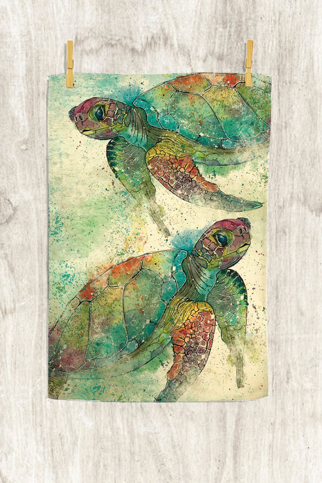 Turtle Tea Towel - Etsy