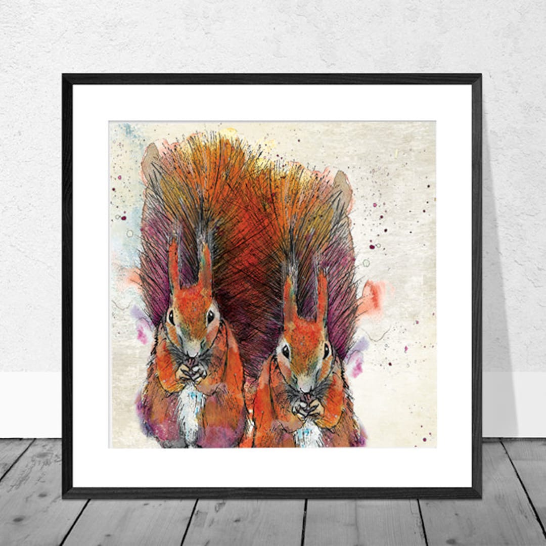 Red Squirrel Art Print (P0048) - Etsy