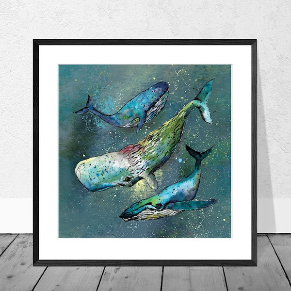 Large Whale Print - Etsy UK