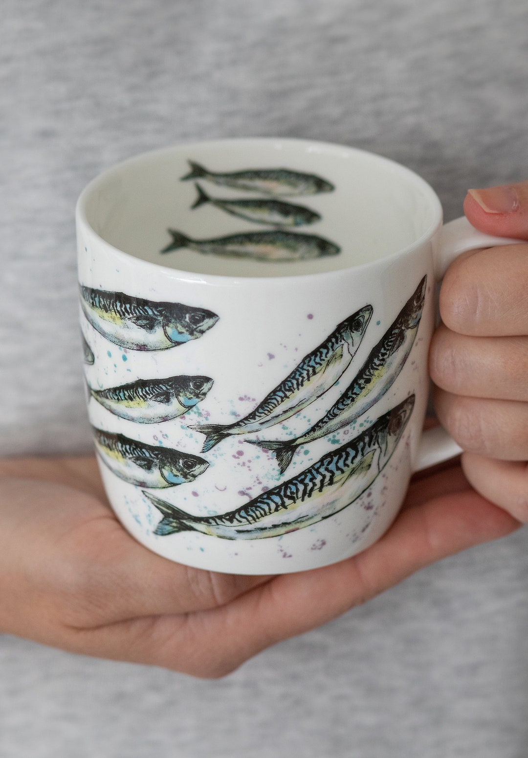 Mackerel Shoal Bone China Mug by Dollyhotdogs (CM0007) - Etsy