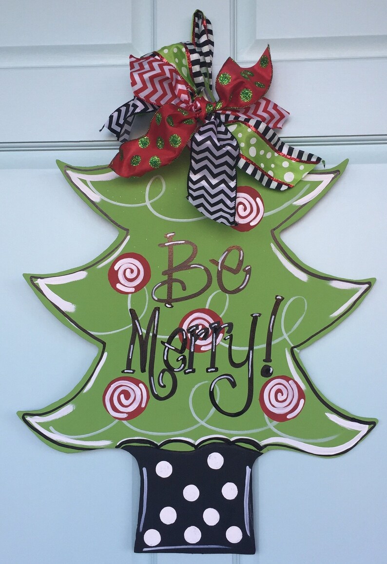Christmas Door Hanger Christmas Tree Door Hanger Christmas Etsy